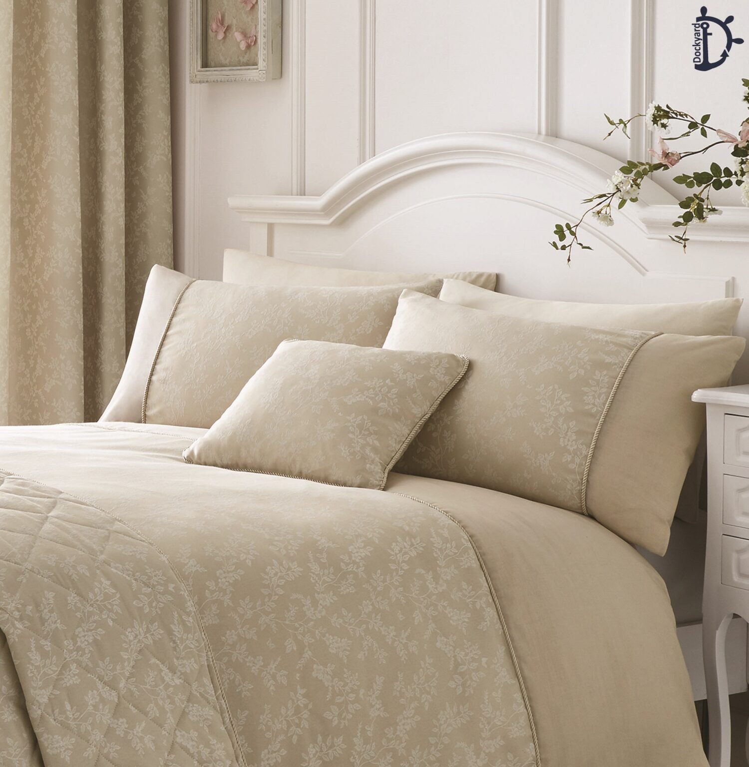 Natural Ebony Jacquard|Fancy Quilt Cover/ Duvet Set | Dockyard